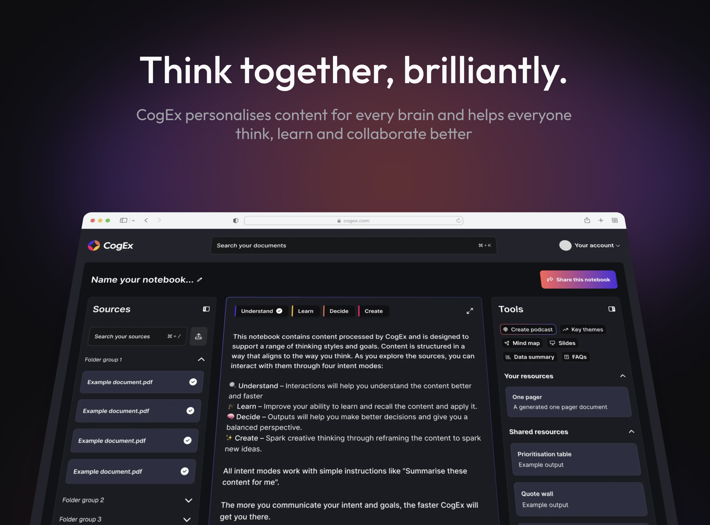 CogEx - AI-Powered Document Transformation | Think Together, Brilliantly